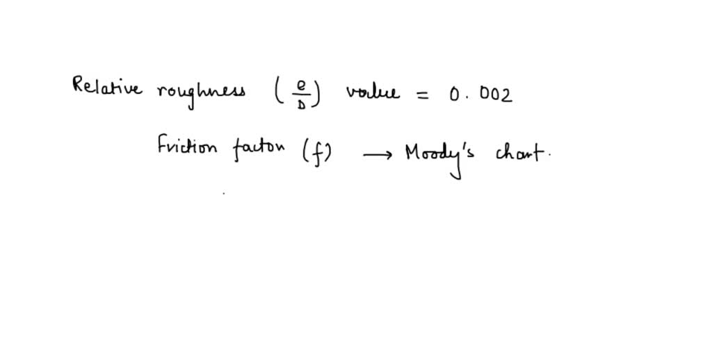 SOLVED: Using the Moody diagram, find the approximate friction factor ...