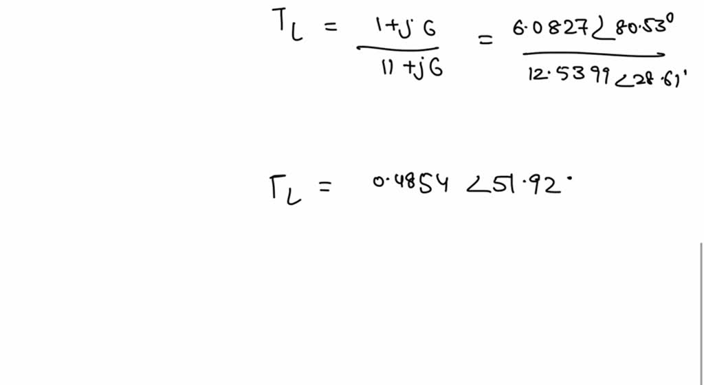 SOLVED: The reflection coefficient for a transmission line with Zo = 50 ohms a load of 75 ohms ...
