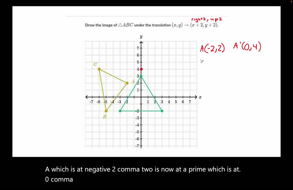 SOLVED: 'Draw the image of ABC under the translation (x, y) Draw the ...