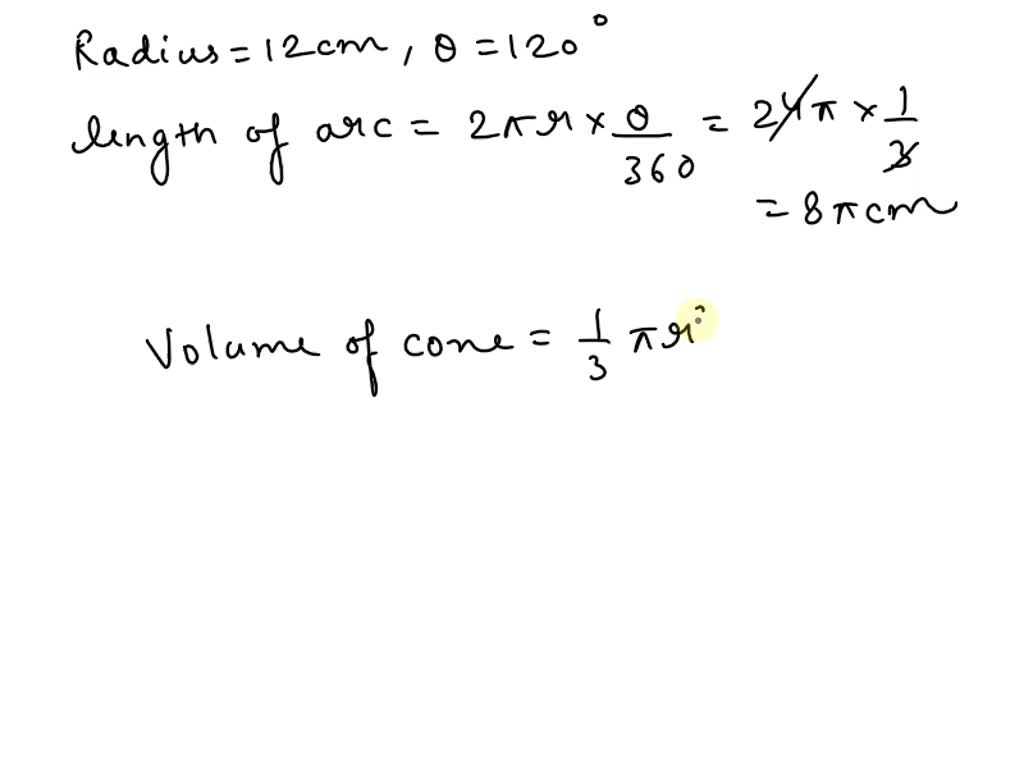SOLVED: a sector of a circle of radius 12 cm has the angle 120 degree ...