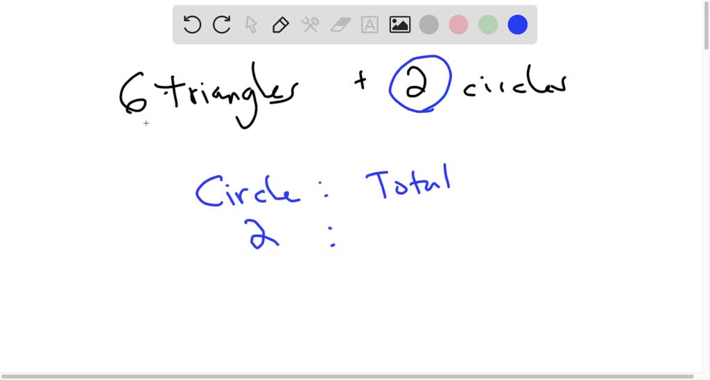 SOLVED: There are 6 triangles and 2 circles. What is the simplest ratio ...
