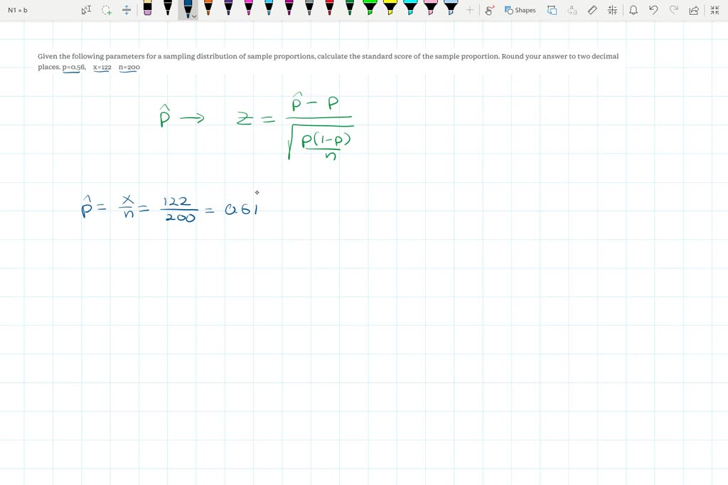 SOLVED: Given the following parameters for a sampling distribution of ...
