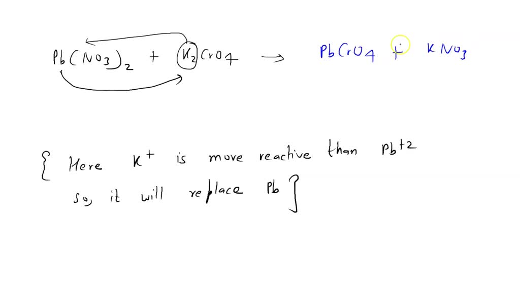 why yellow precipitate formed when pb(no3)2 reacts with k2cro4