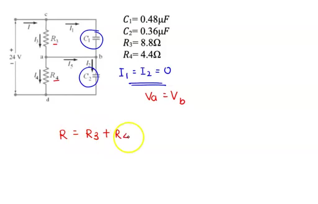 SOLVED: Use Kirchhoff s Laws to solve for the time constant to charge the capacitors in the ...
