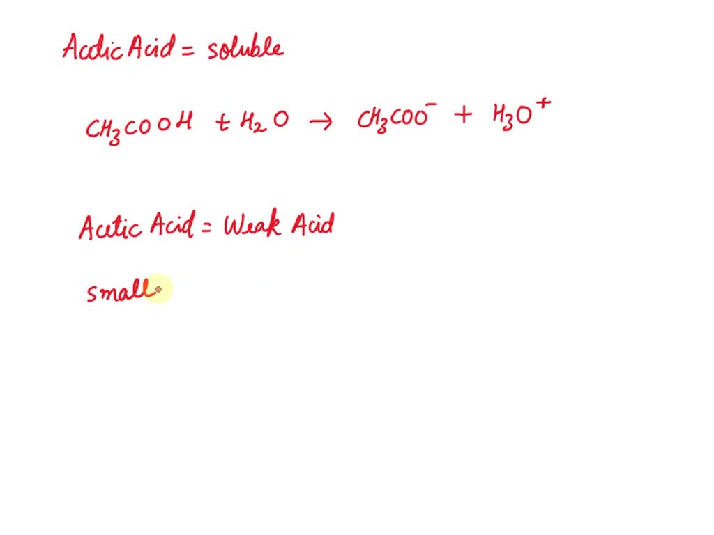 SOLVED: Although acetic acid is highly soluble in water but it is still ...