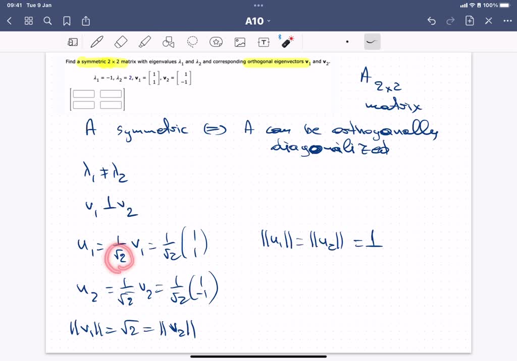 Solved 5 Points Let Vi V2 V3 Be Eigenvectors Of The Matrix Al Which Correspond To The