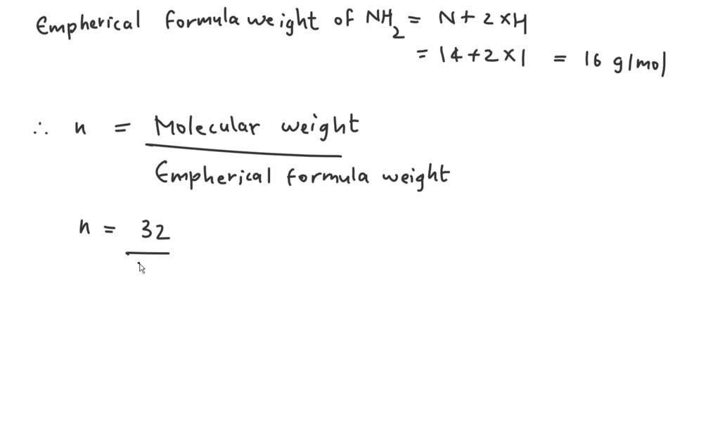 SOLVED: A compound has the empirical formula NH2 and has a molecular ...