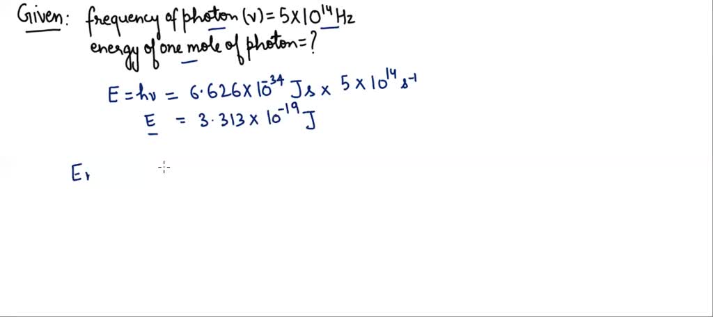 SOLVED:Calculate the energy of one mole of photons of radiation whose ...