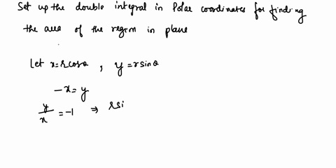 A) Use an appropriate double integral to determine the area...