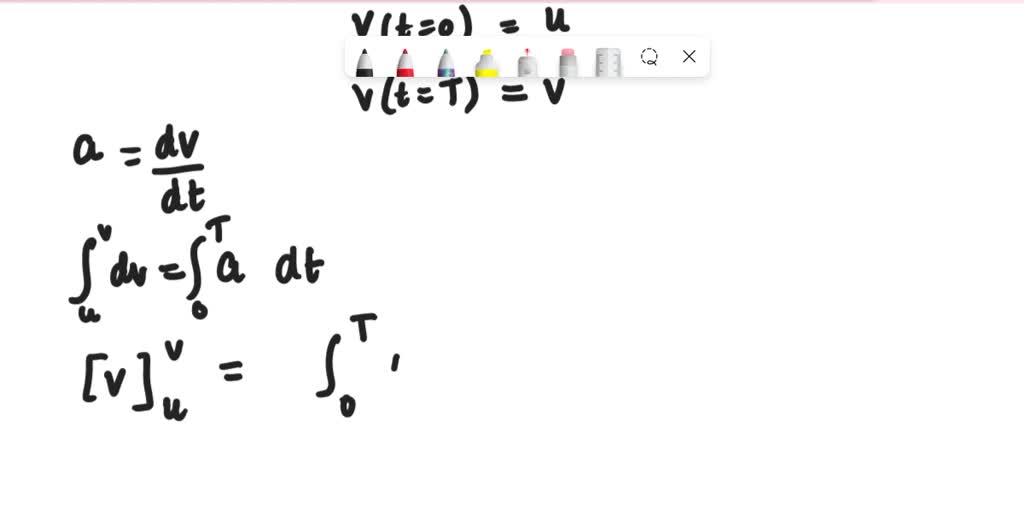 The velocity v of a particle moving with a constant acceleration a is given by the formula, v ...