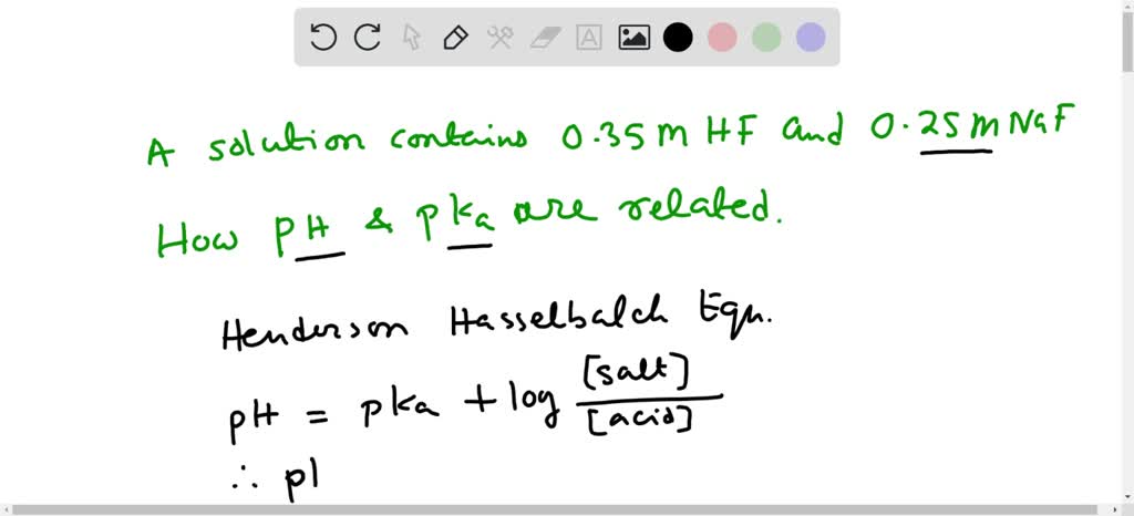SOLVED: A solution contains 0.35 M HF and 0.25 M NaF: How is the pH of ...