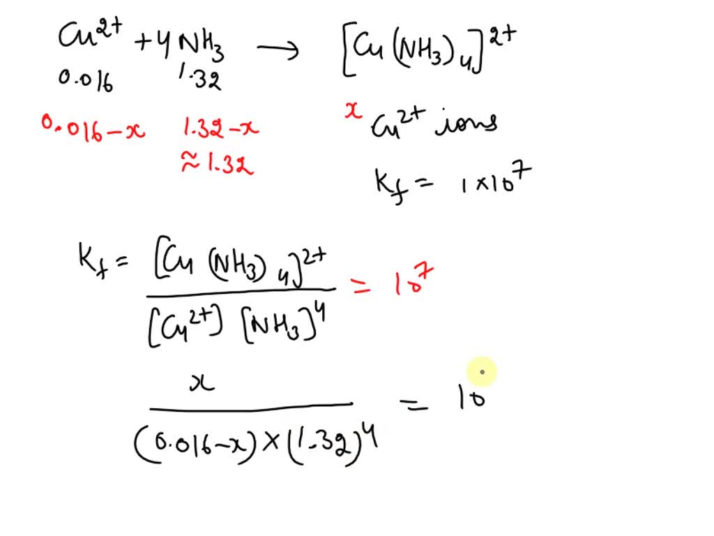 SOLVED: What is the concentration of Cu2+ in a solution of the complex ...
