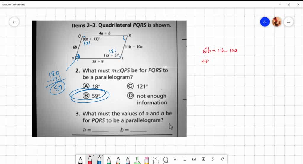 SOLVED: In the parallelogram PQRS
