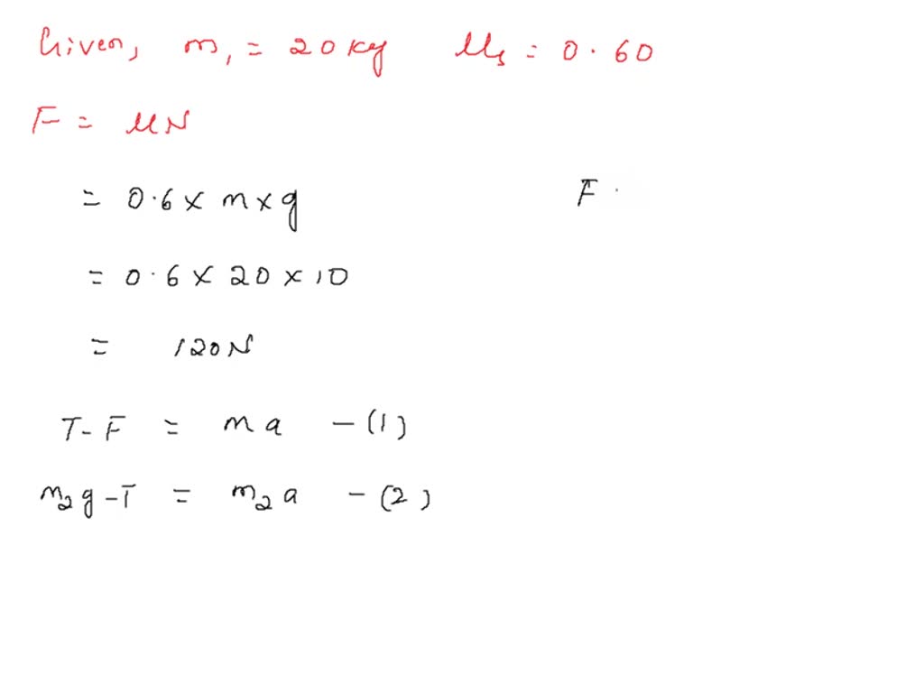SOLVED: 1. Block with mi = 20 kg in the figure below rests on a surface ...
