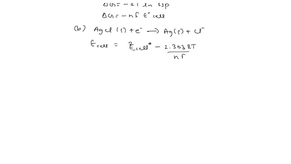 SOLVED: Ag/AgCl is a commonly used reference electrode in a laboratory, which can be represented ...