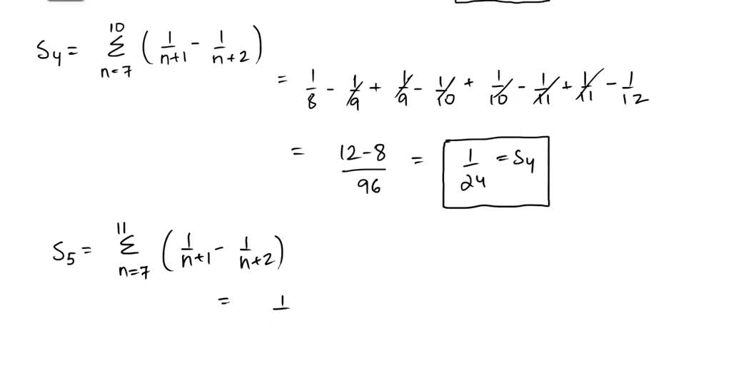 SOLVED: point) Calculate S3, S4 and S5 and then find the sum for the ...