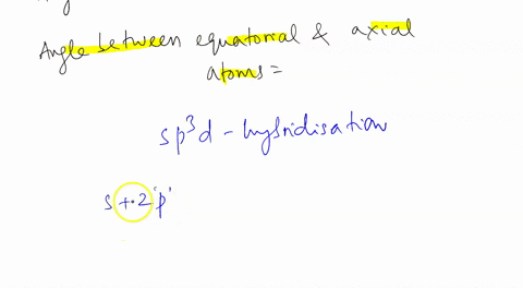 The bond angles between equatorial atoms in a trigonal...
