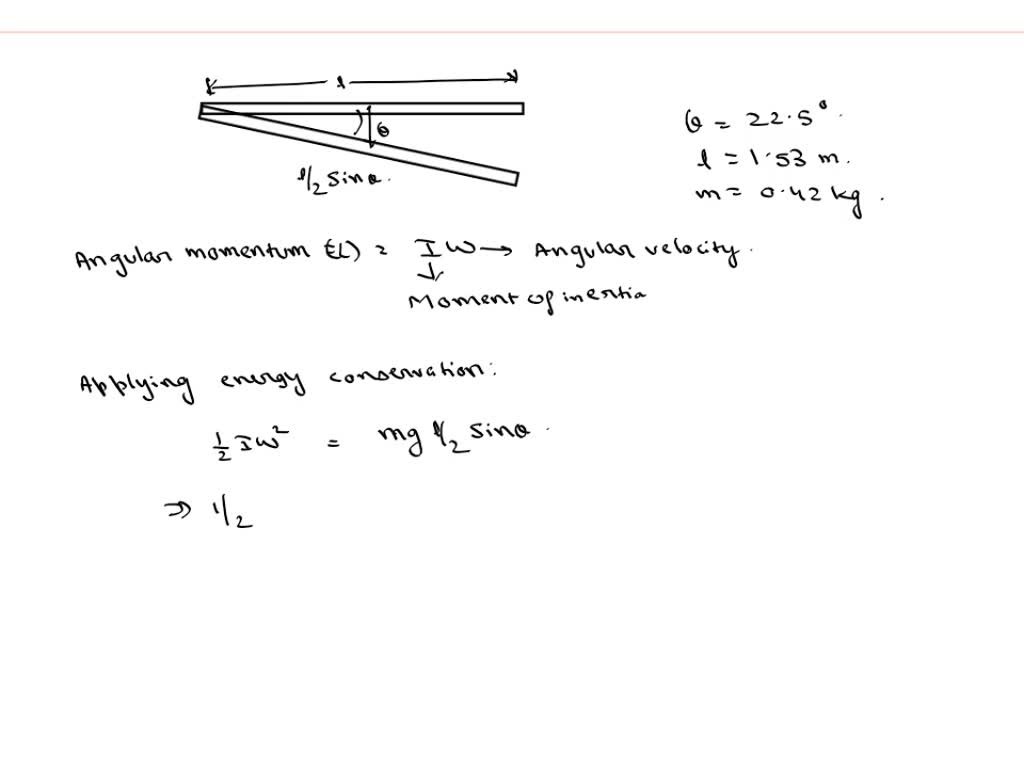 Tne diagram shows thin rod of uniform mass distribution pivoted about ...