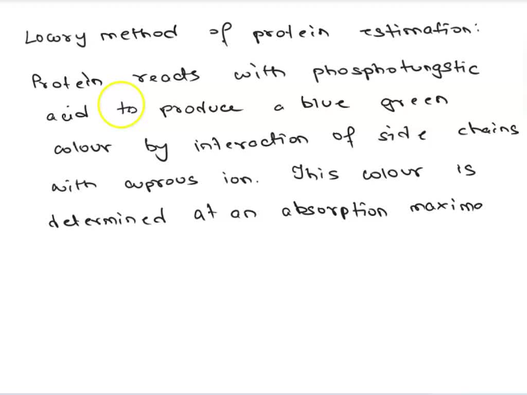 SOLVED: Question 2 The following is a quantitative assay for protein ...