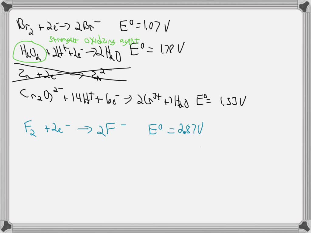 SOLVED: (a) Which of the following is the strongest oxidizing agent ...