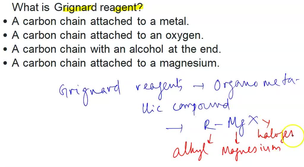 SOLVED: Formation of an organomagnesium halide (Grignard reagent) from ...