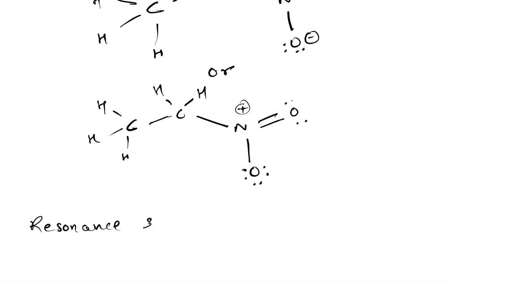 SOLVED: Draw the Lewis structure of nitroethane CH3CH2NO2, clearly ...