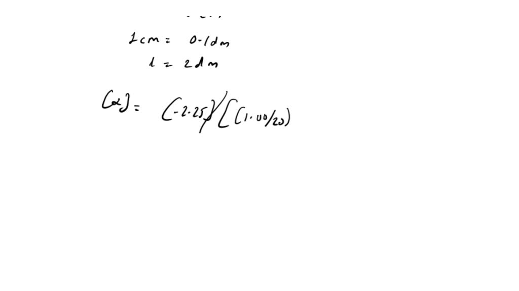 SOLVED: Calculate the specific rotations of the following samples taken ...