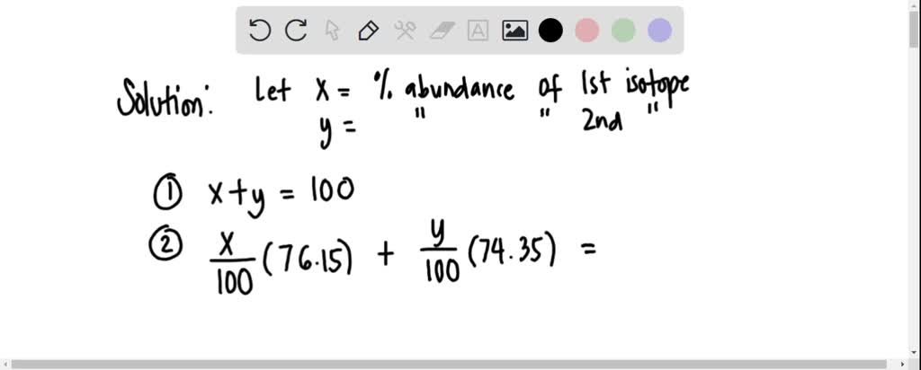SOLVED: Calculate the percent abundance of element X's isotope with a ...