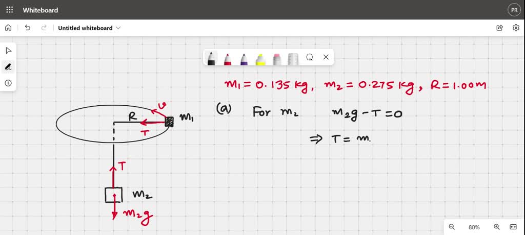 SOLVED: An object of mass m1 0.135 kg undergoes uniform circular motion. It is connected by a ...