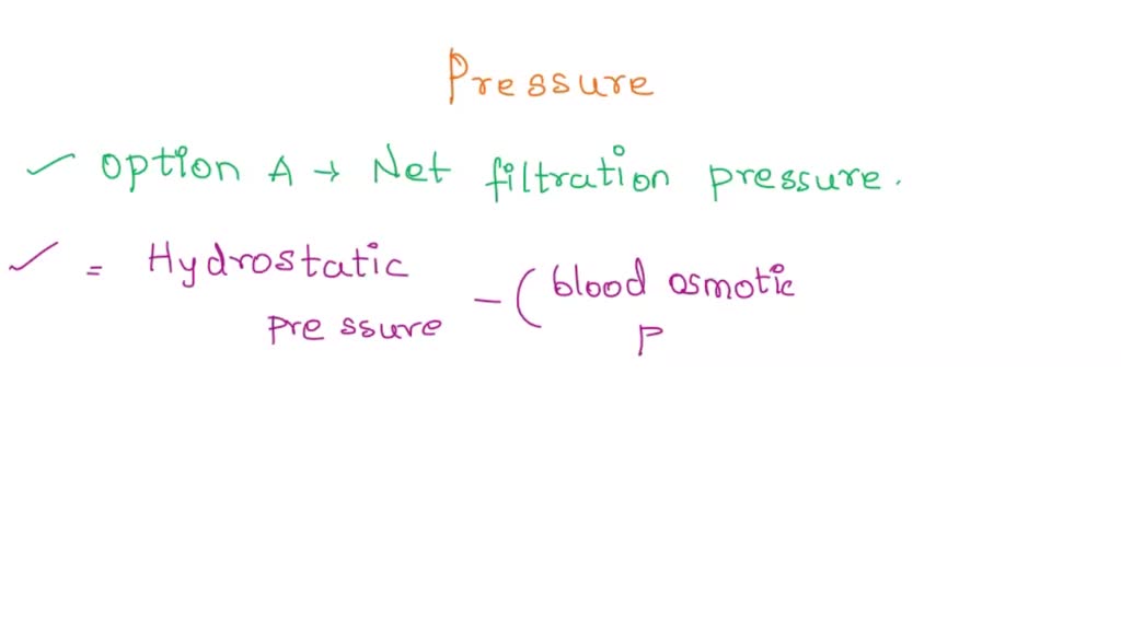 SOLVED: Which pressure accounts for the other three? net filtration ...