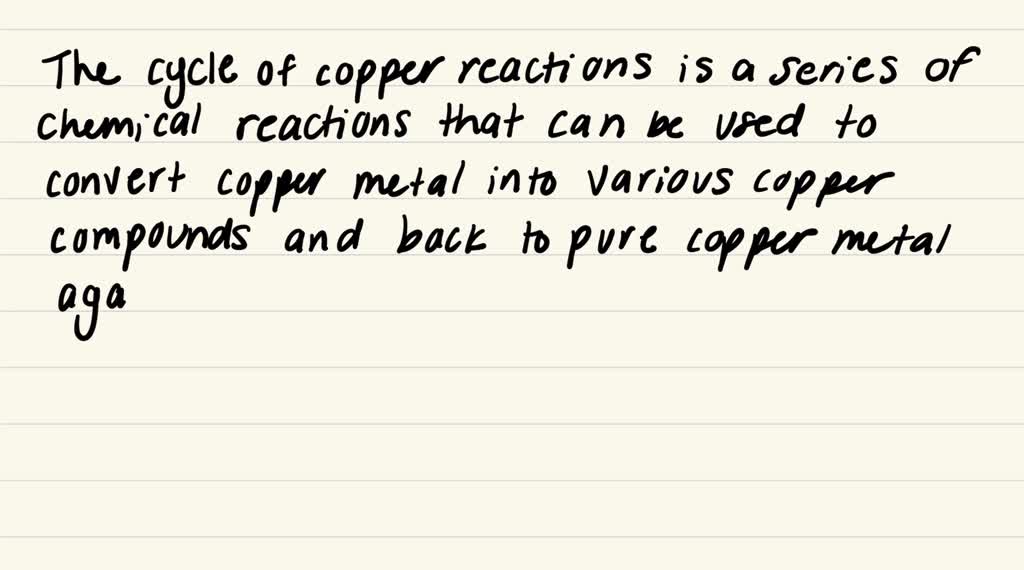 SOLVED: a cycle of copper reaction conclusion