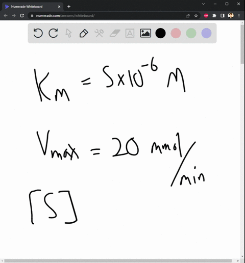 SOLVED: For the reaction above, when [A] = Km and the enzyme ...