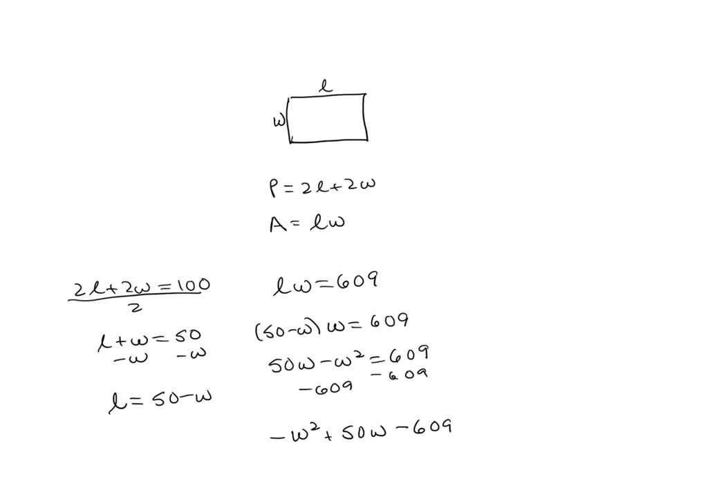 SOLVED: a rectangular plot is to be fenced with 100 meters of fencing. If the area of the plot ...