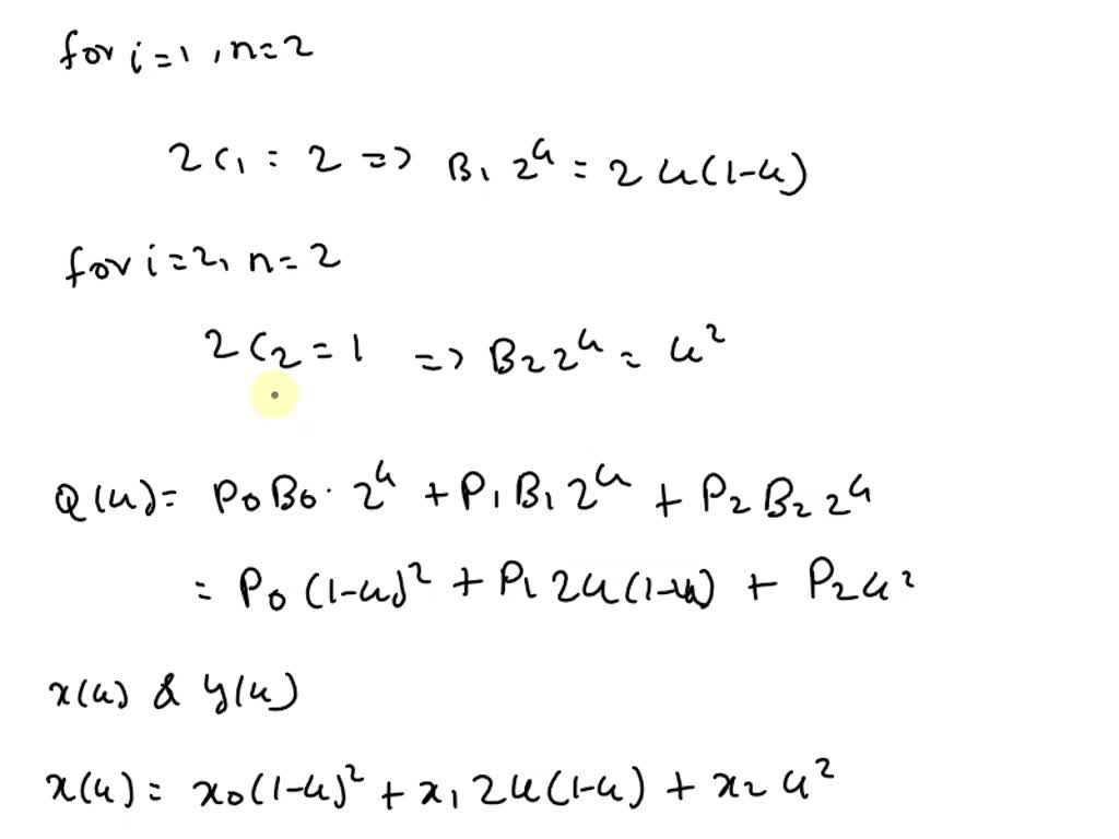Solved A Bezier Curve Defined By The Control Points Ao11 A123 And Az44 To Be