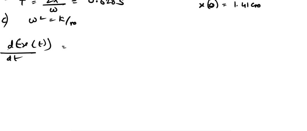 SOLVED: The position of a 50 g oscillating mass is given by x(t) = (2.0 cm) (10t), where t is in ...