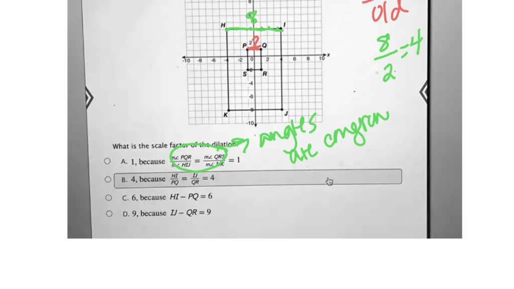 Solved 14 Graph The Image Of Rectangle Pqrs After A Dilation Of A Scale Factor Of Centered At