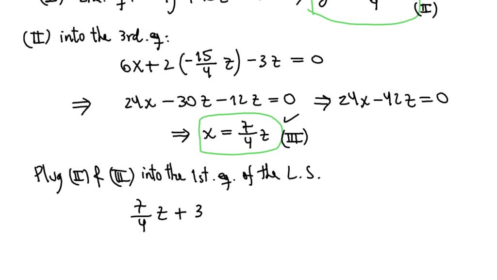 SOLVED: The solution space for this system is a subspace of R3 and so must be a line through the ...