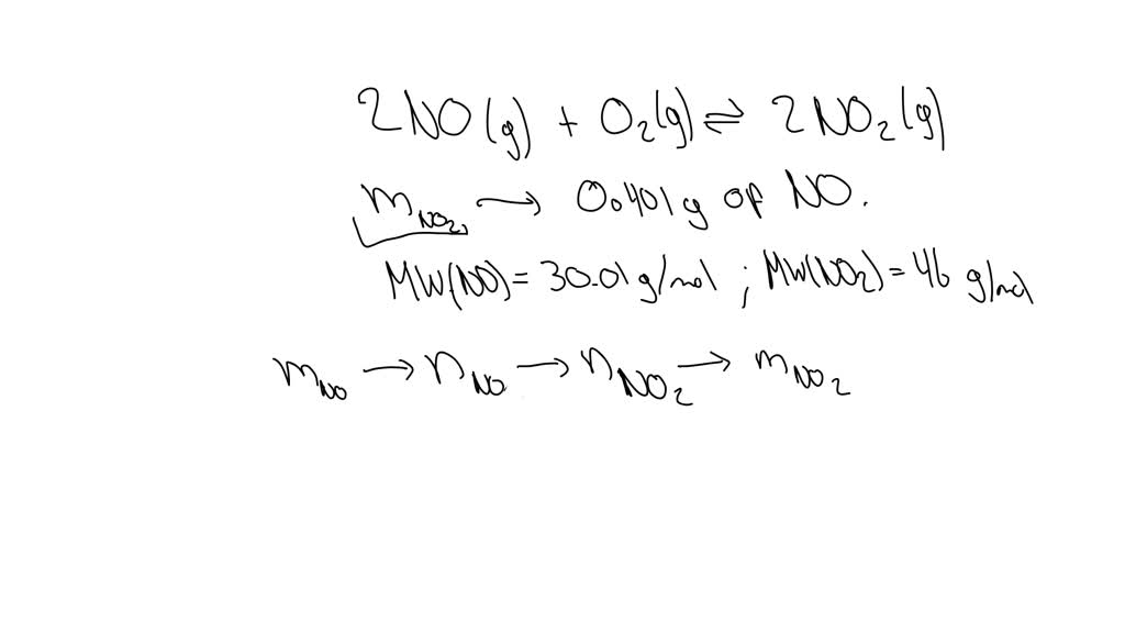 SOLVED: In air, nitric oxide gas reacts with oxygen to produce nitrogen ...
