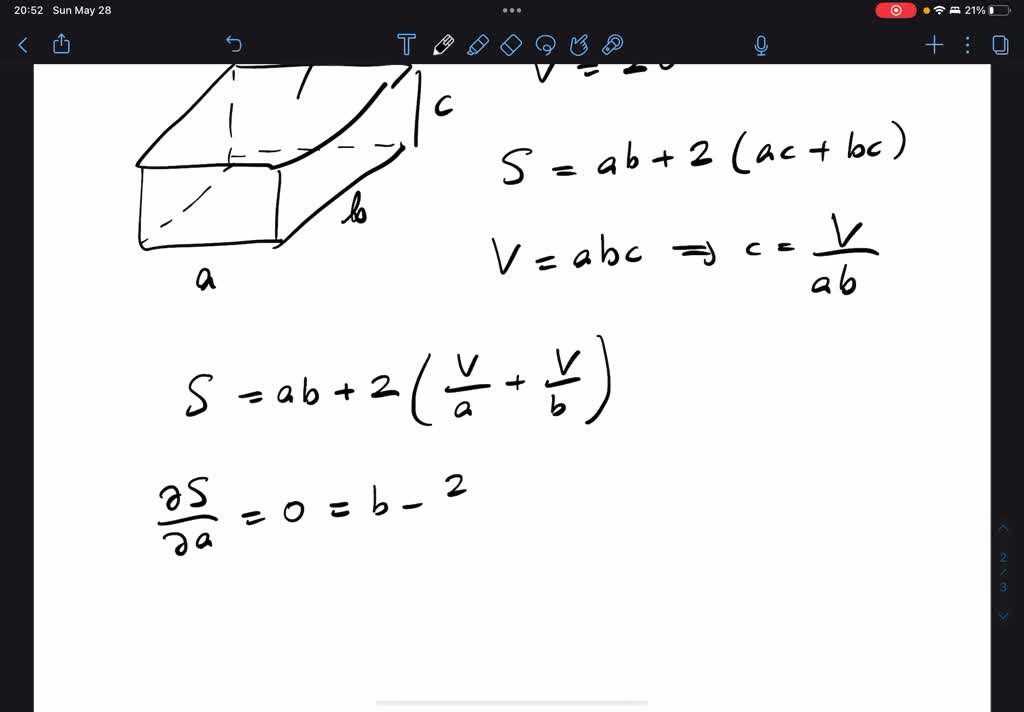 point) A rectangular box with an open top has volume 20. What are the lengths of the edges ...