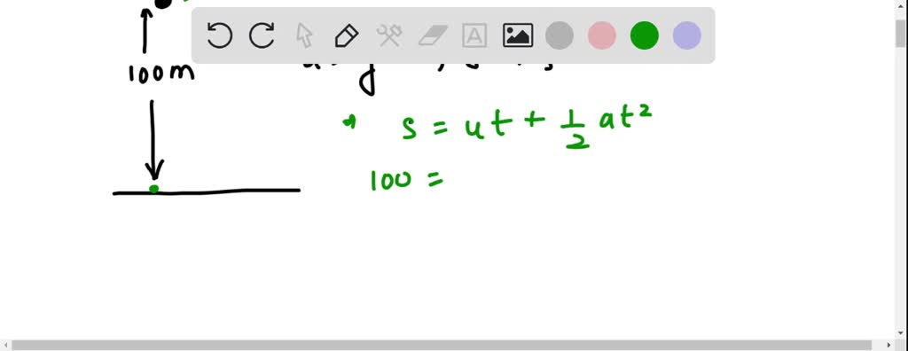 A stationary object falls off of a 100 meter tall cliff in a vacuum ...
