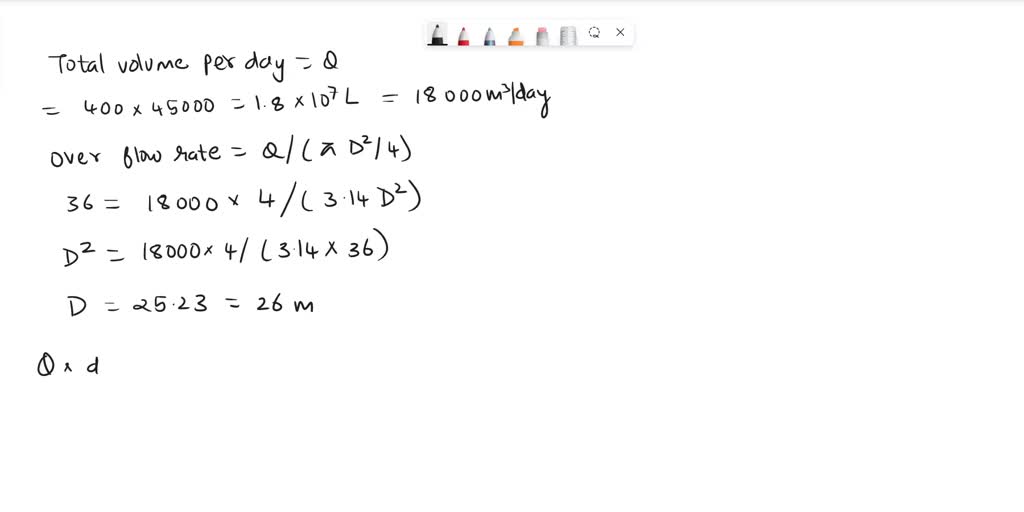 SOLVED: Design a circular radial-flow sedimentation tank for a town with a projected population ...