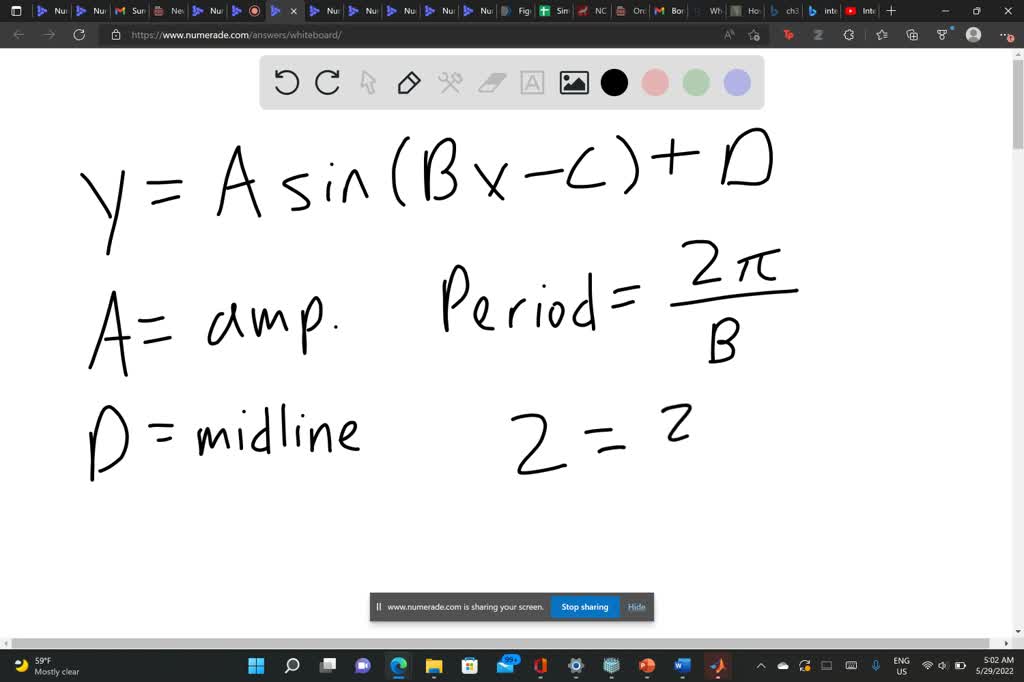 SOLVED Write A Sine Function That Has A Midline Of 3 an Amplitude Of 