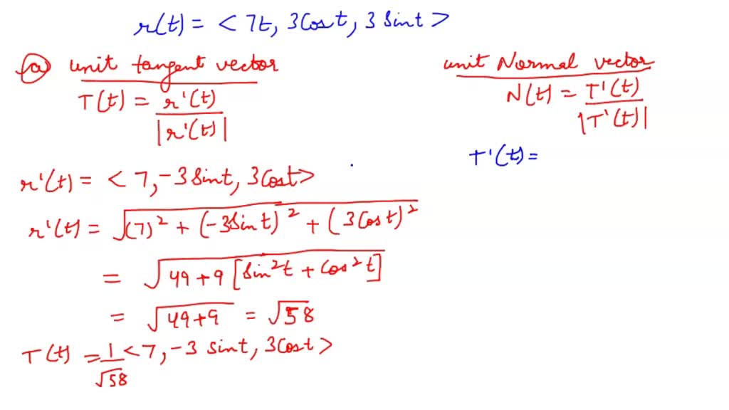 SOLVED: Given the vector function r (t)