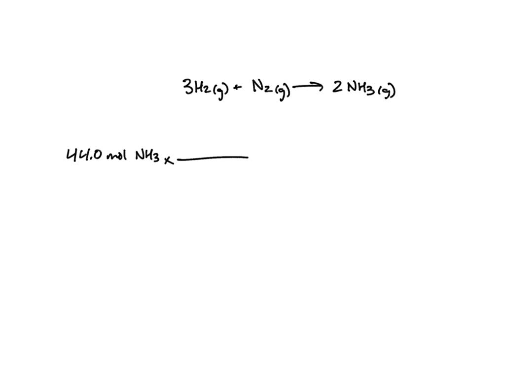 SOLVED: Hydrogen and nitrogen react to form ammonia. The chemical ...