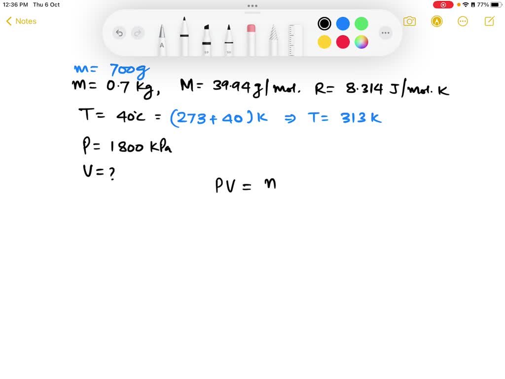 SOLVED: A mass of 0.7 kg of argon is maintained at 1800 kPa and 40Â°C ...