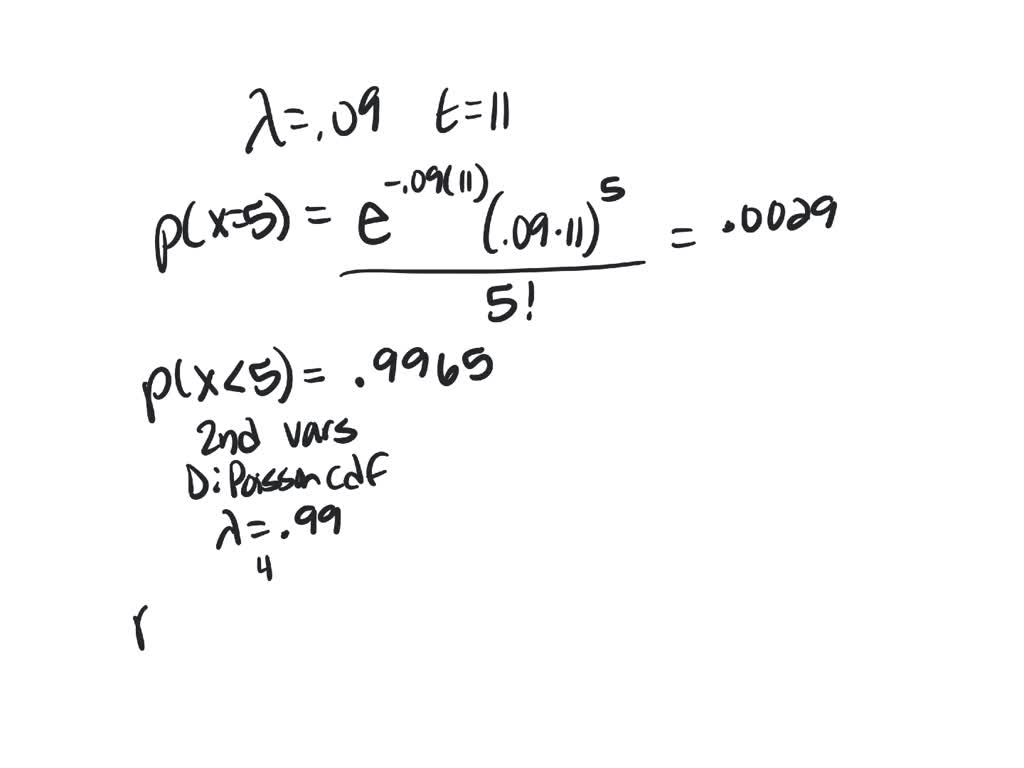 Solved The Random Variable X Follows A Poisson Process With The Given Value Of A Assuming Î 4361