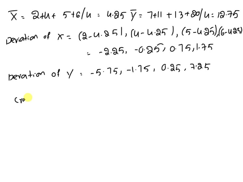 Solved Given The Following Data Set Let X Be The Explanatory Variable