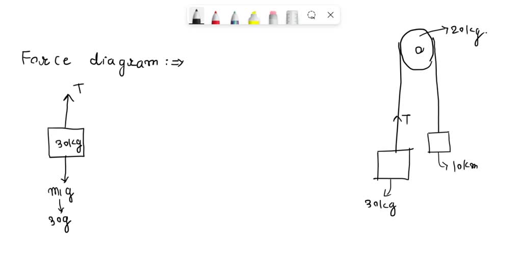 SOLVED: Figure shows two masses (M= 30 kg and m= 10 kg) connected by string that passes over ...