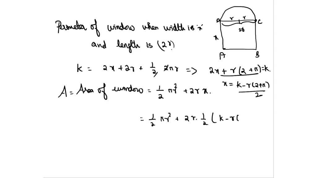 SOLVED: 'A) Norman window has the shape of rectangle surmounted by ...