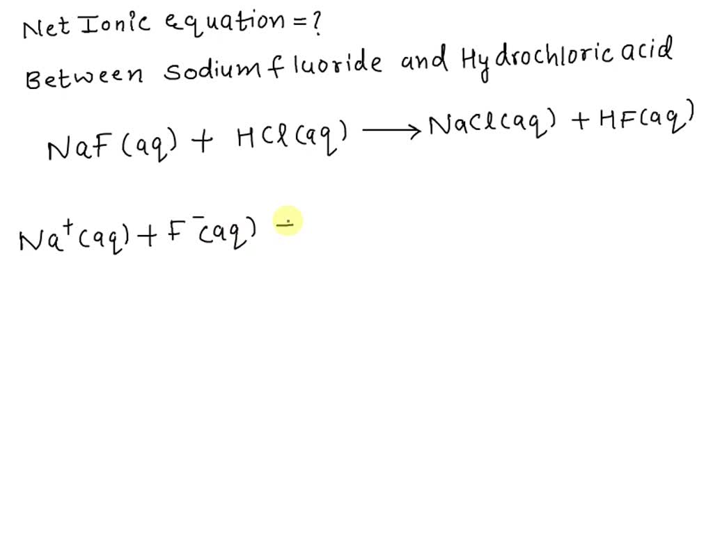 SOLVED: Which of the following is the net ionic equation for the reaction between aqueous sodium ...